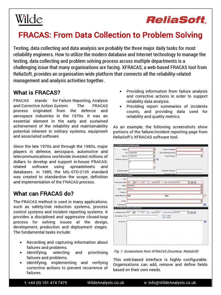 Case Study Reliasoft Fracas Data Collecting Problem Solving | PDF ...