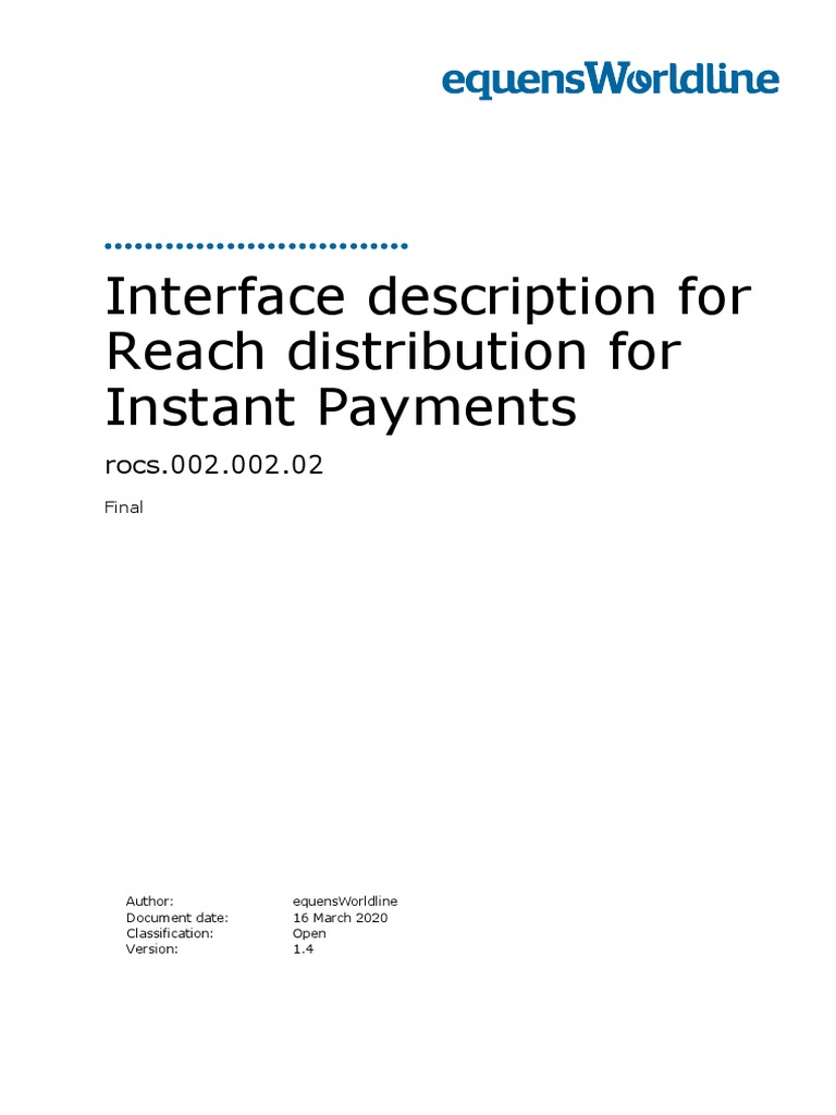 Interface Description Reach Tables InstantPayments V1.4 | PDF ...