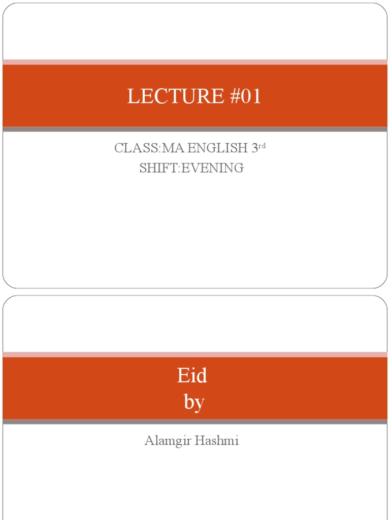 Eid by Alamgir Hashmi | PDF | Linguistics | Poetry