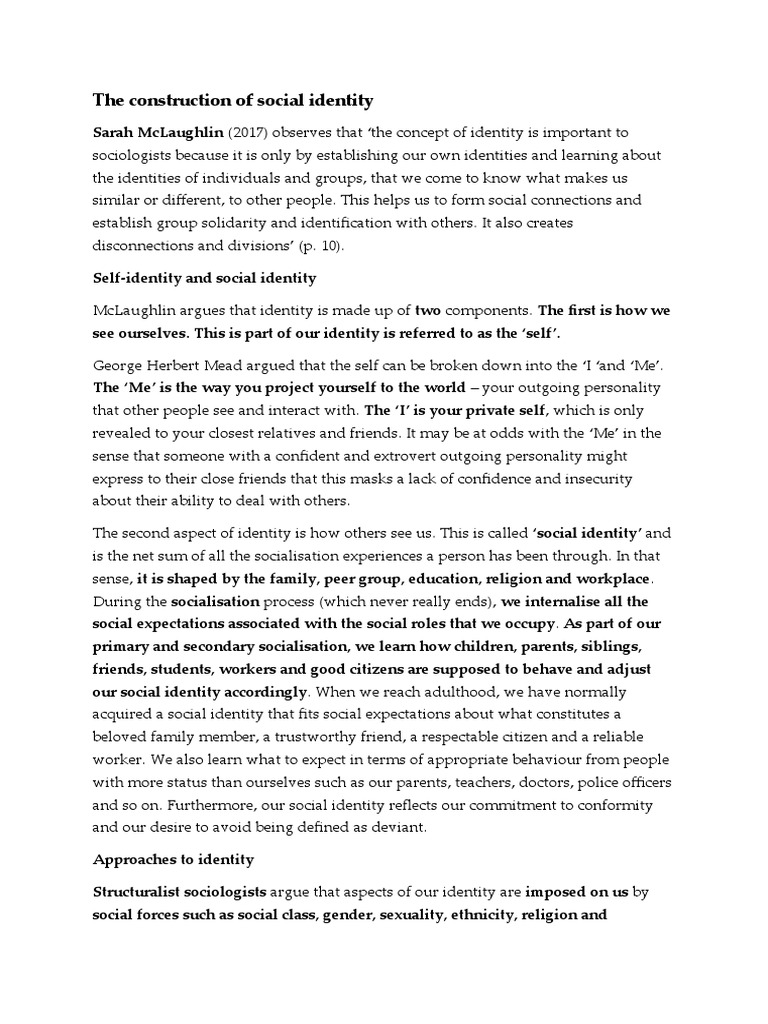 12.ExtraReadingThe Construction of Social Identity | PDF | Identity ...
