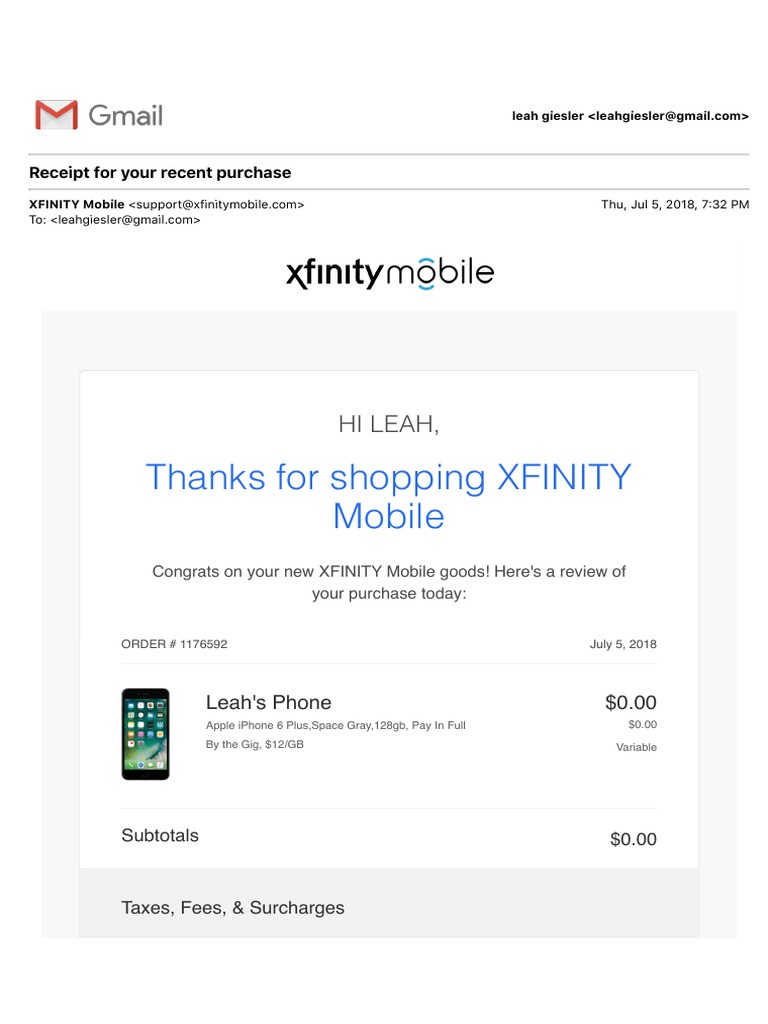 Receipt For Your Recent Purchase | PDF | Fee | Receipt