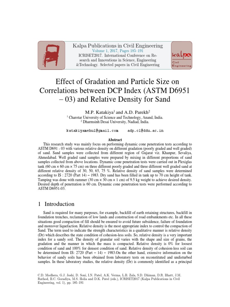 Effect of Gradation and Particle Size On Correlations Between DCP Index ...
