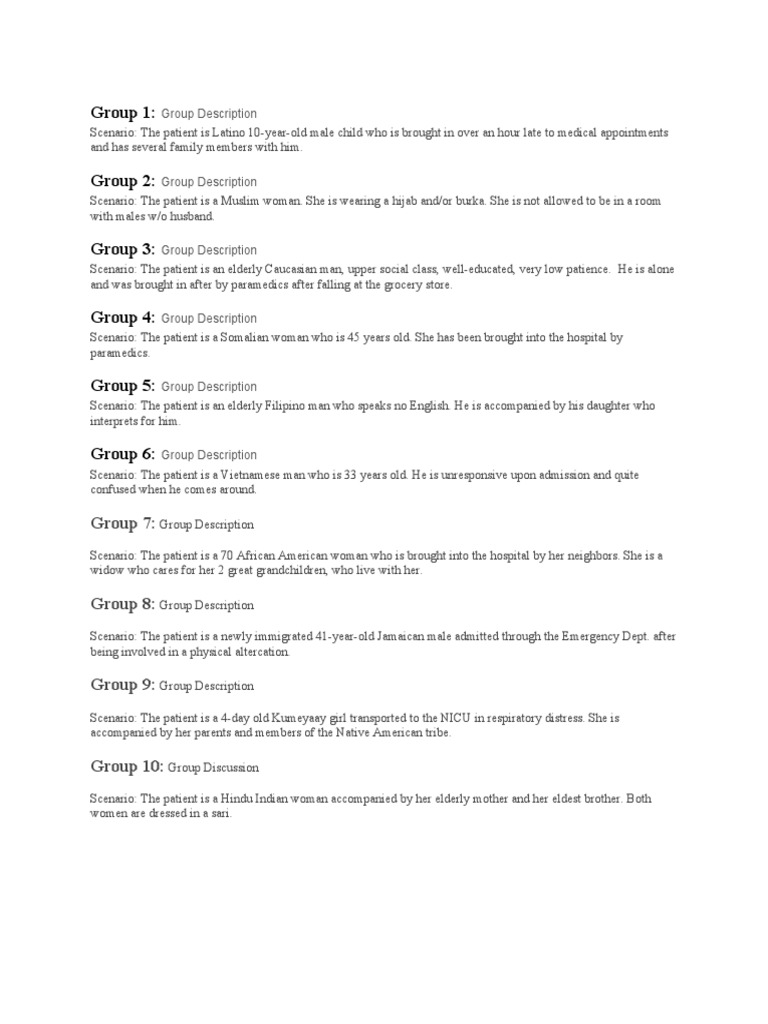 Cultural Competence Case Studies | PDF