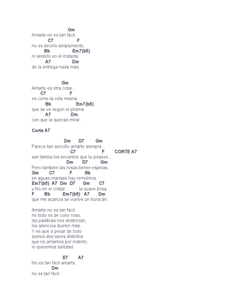 Amarte No Es Tan Facil Cifra | PDF Amarte No Es Tan Facil Cifra | PDF