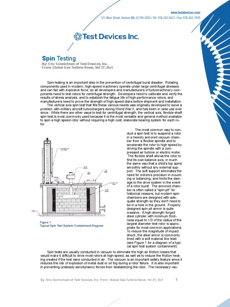 Spin Testing | PDF | Turbine | Gas Turbine