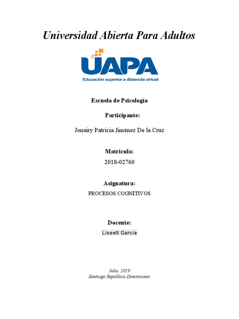 Tarea 2 Procesos Cognitivos | PDF | Atención | Información Tarea 2 Procesos Cognitivos | PDF | Atención | Información