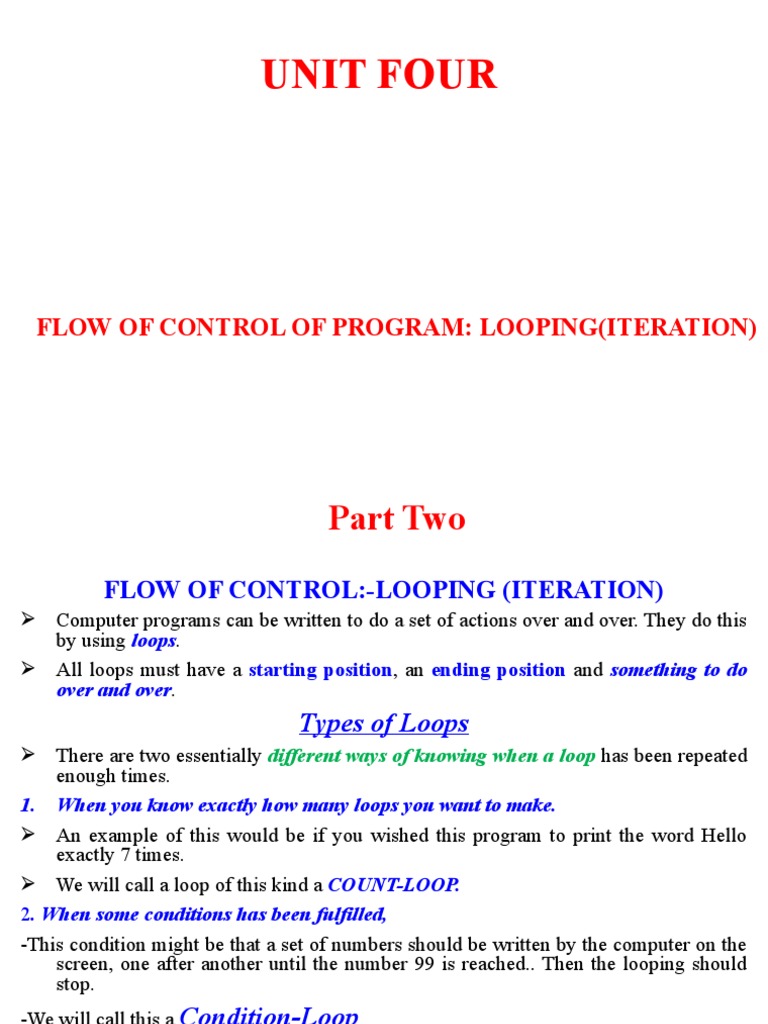 Unit 4 (C++) - Part Two | PDF | Control Flow | Software Engineering