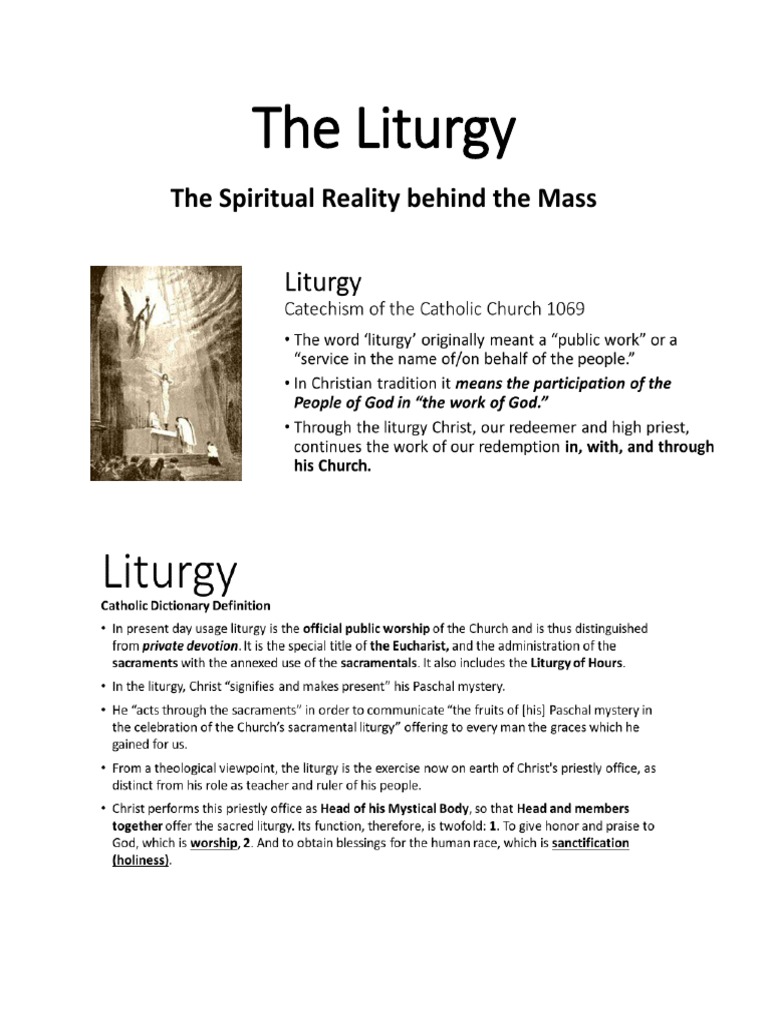 The Meaning of The Mass - Handout Outline Updated For Catechist ...