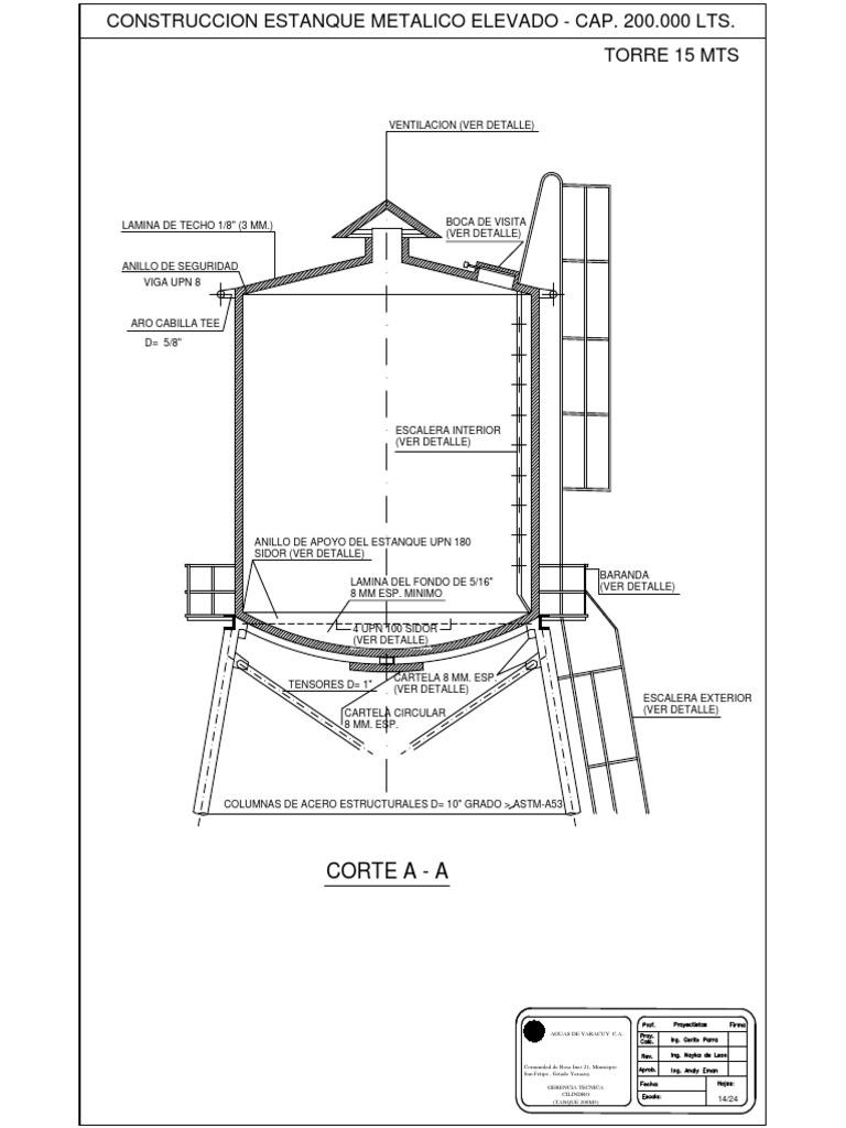 Planos Del Tanque 14 | PDF