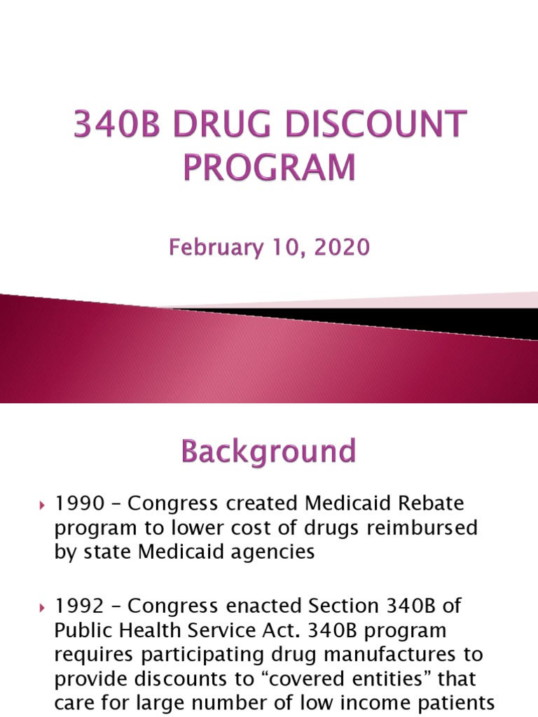 340B Drug Discount Program | PDF | Pharmacy | Medicaid