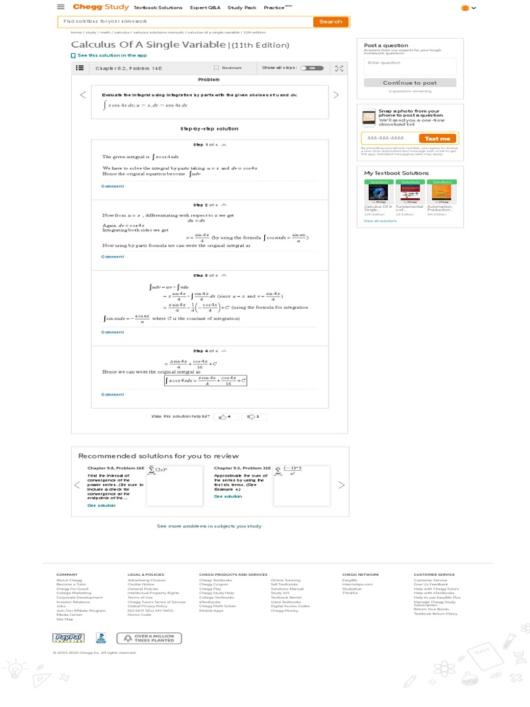 Calculus of A Single Variable: (11th Edition) | PDF | Textbook ...