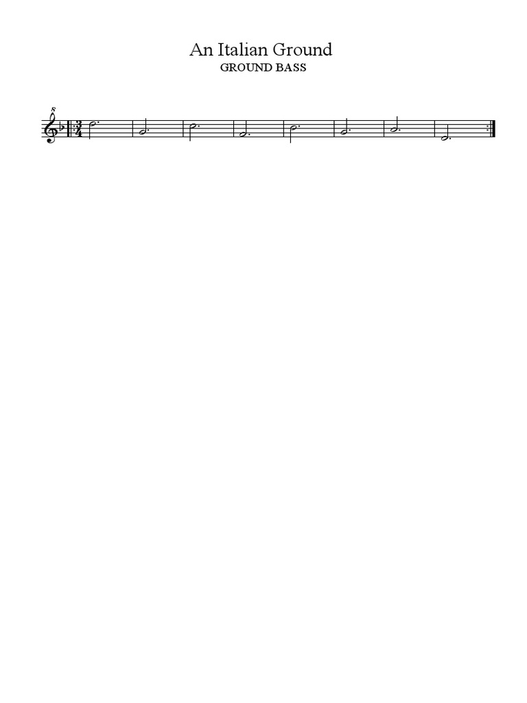 An Italian Ground - Ground Bass Tenor Recorder | PDF