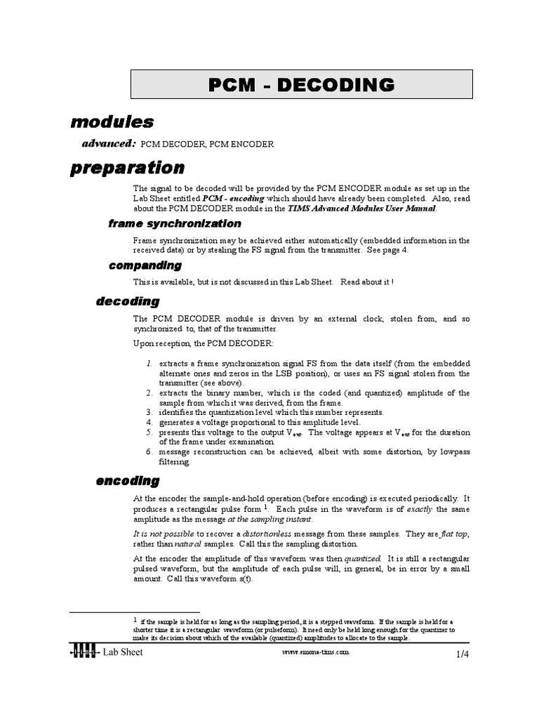 PCM - Decoding PCM - Decoding PCM - Decoding PCM - Decoding | Download ...