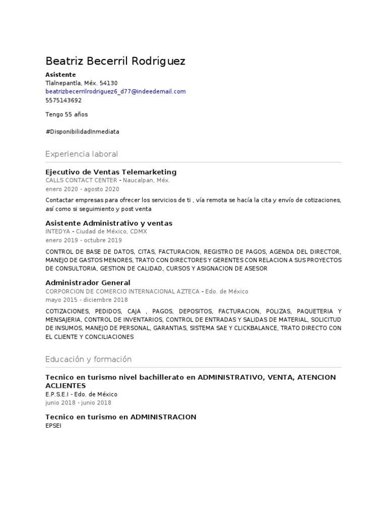 CV Beatriz Becerril Rodriguez | PDF