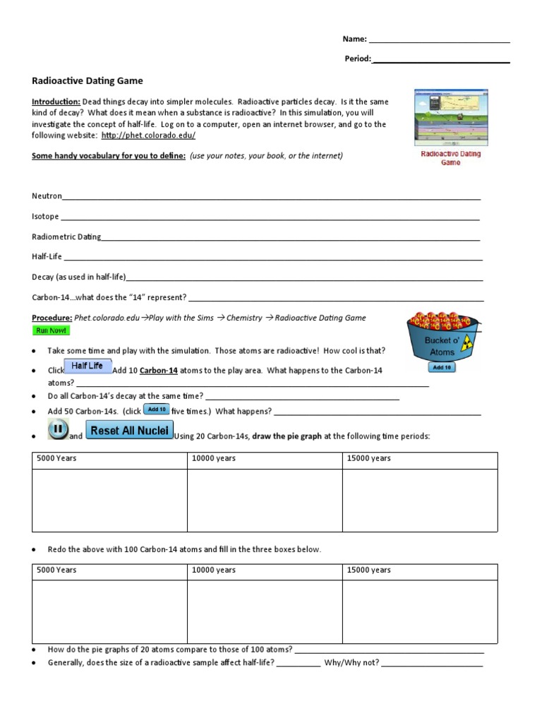 Radioactive Dating Game | PDF | Radiocarbon Dating | Radioactive Decay