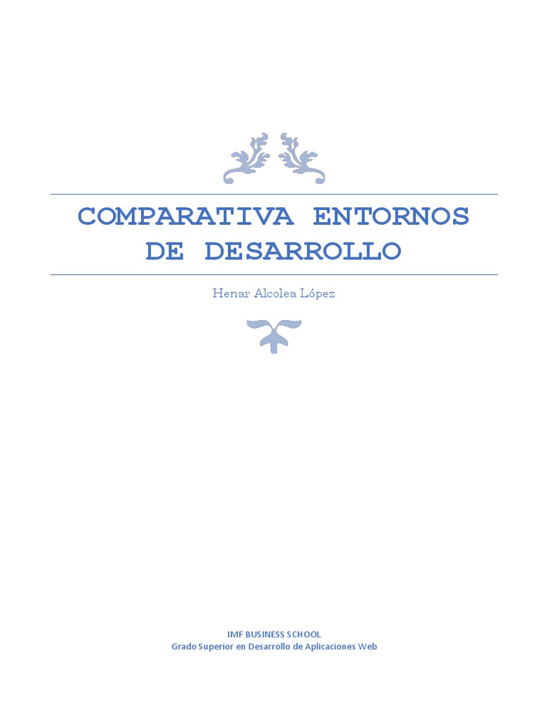 Comparativa Entornos de Desarrollo | PDF | Microsoft Visual Studio ...