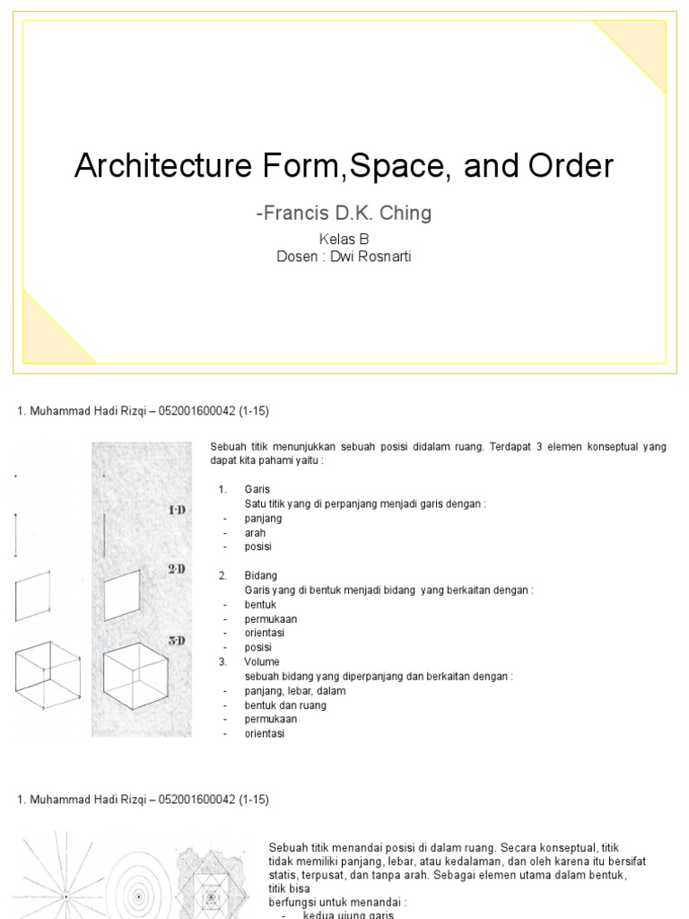Elemen Dasar Arsitektur: Titik, Garis, Bidang | PDF