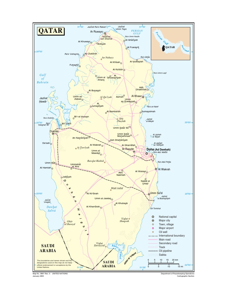 Map of Qatar | PDF | Western Asia | Middle East