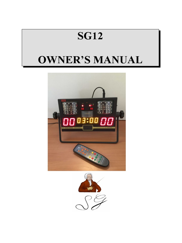SG-12 Scoring Machine Owner's Manual | PDF | Remote Control | Light ...