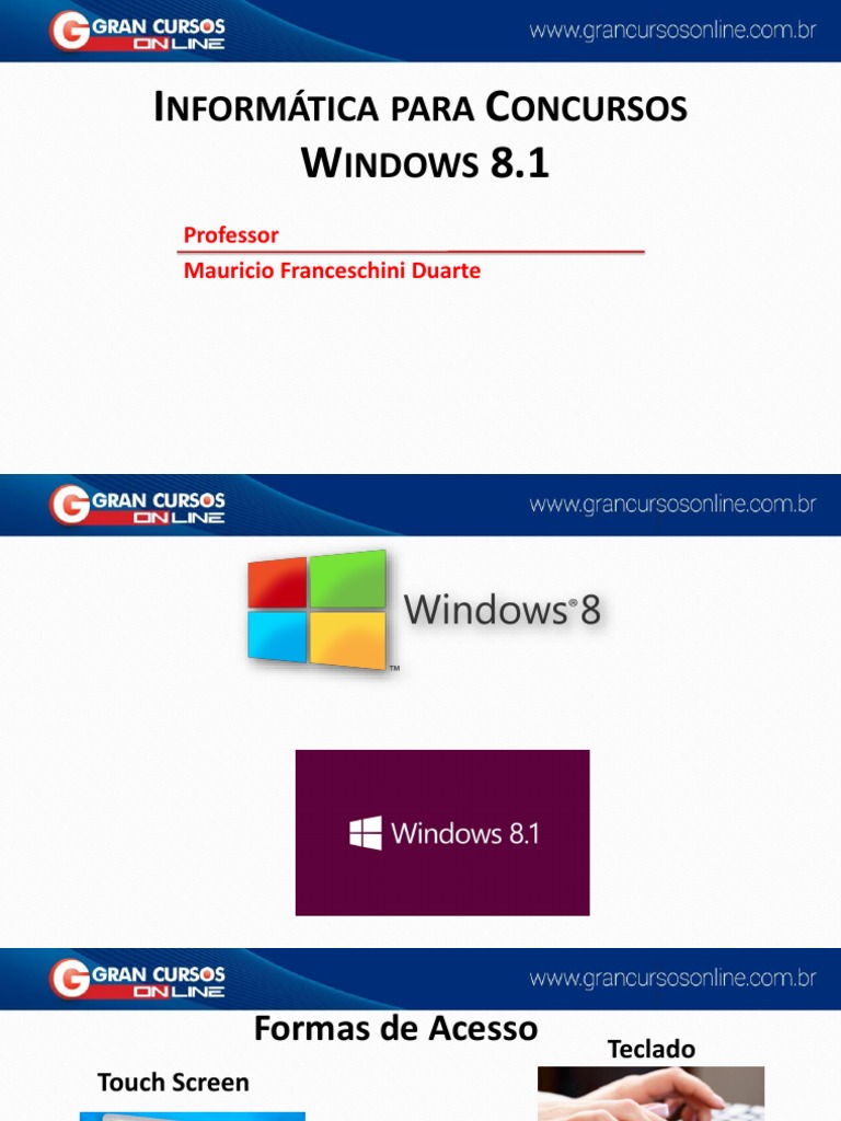 Informações sobre a interface do Windows 8.1 | PDF | Windows 8.1 ...