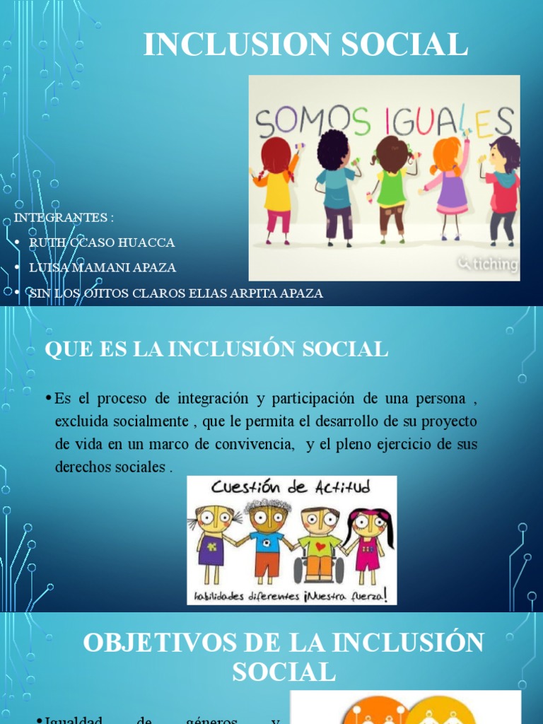 Inclusión Social: Derechos y Oportunidades | PDF | Exclusión social ...