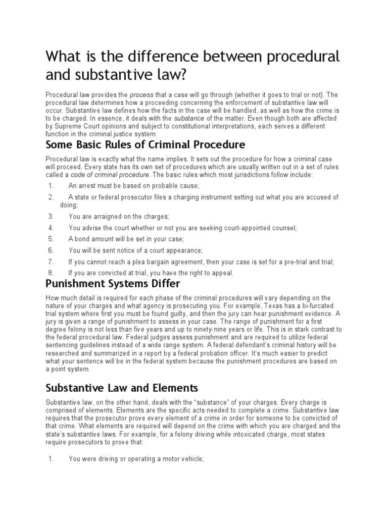 Substantive and Procedural Law | PDF | Criminal Procedure In South ...