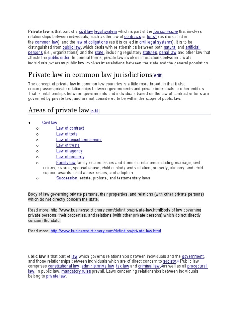 Public Vs Private Law | PDF | Public Law | Policy