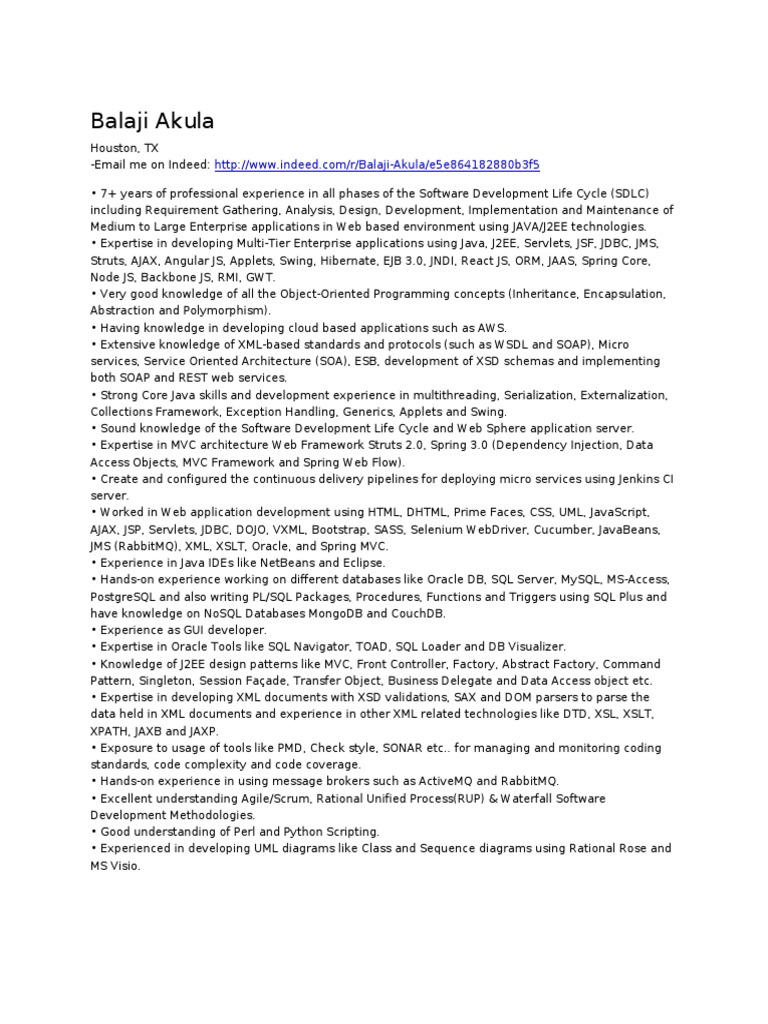 Balaji Akula | PDF | Spring Framework | Angular Js