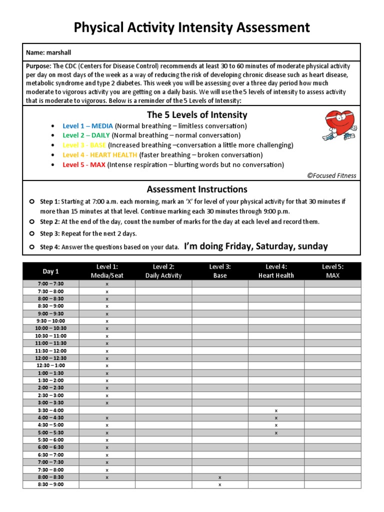 15.3 Physical Activity Intensity Assessment | PDF | Health Care ...