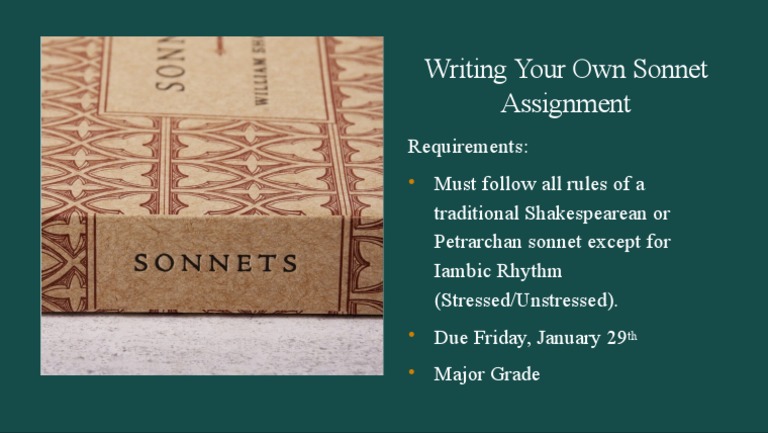 Writing Your Own Sonnet Assignment | PDF