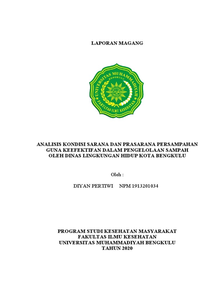 Laporan Magang Di Dinas Lingkungan Hidup | PDF Laporan Magang Di Dinas Lingkungan Hidup | PDF