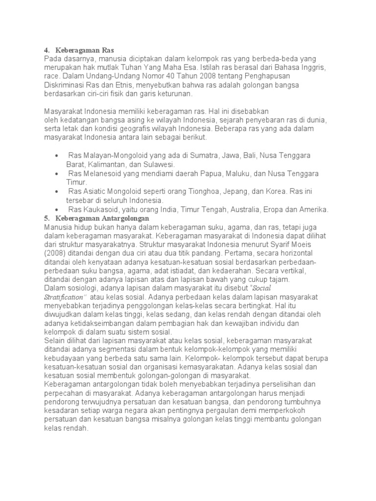 Keberagaman Ras Dan Antargolongan | PDF