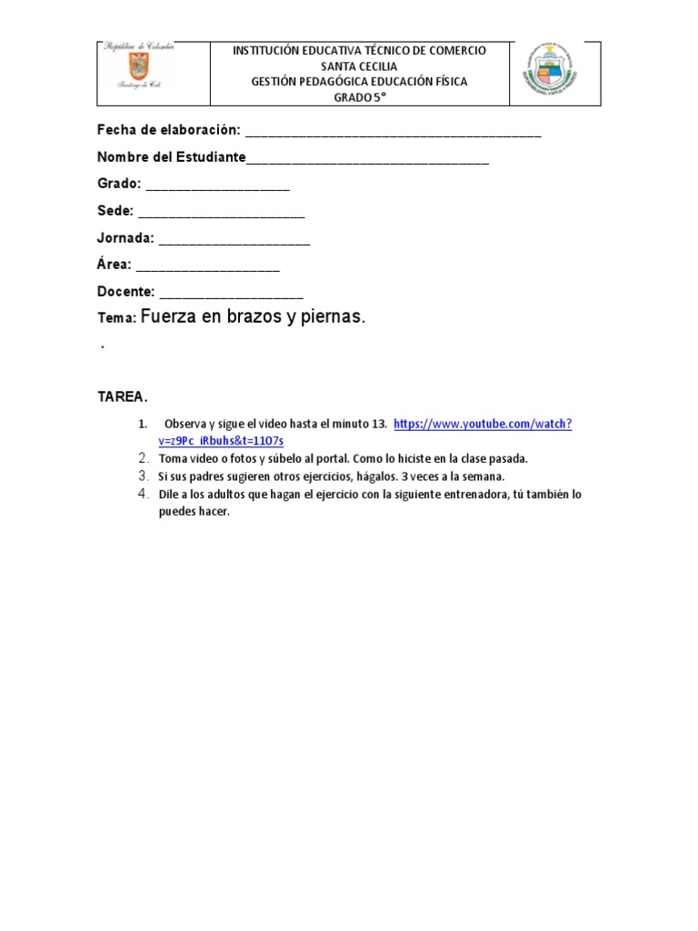 Ejercicios de Fuerza para Grado 5 | PDF