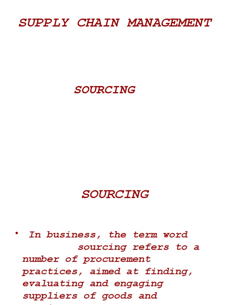 Supply Chain Management | PDF | Procurement | Supply Chain