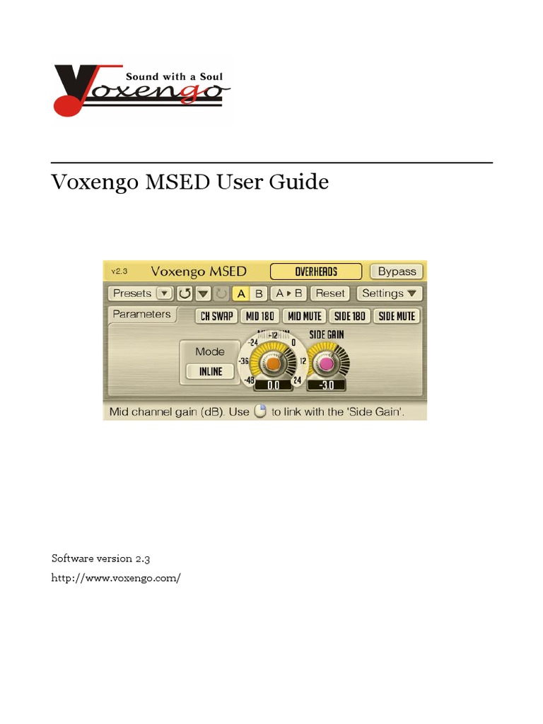Voxengo MSED User Guide en | PDF | Software | Computer Science