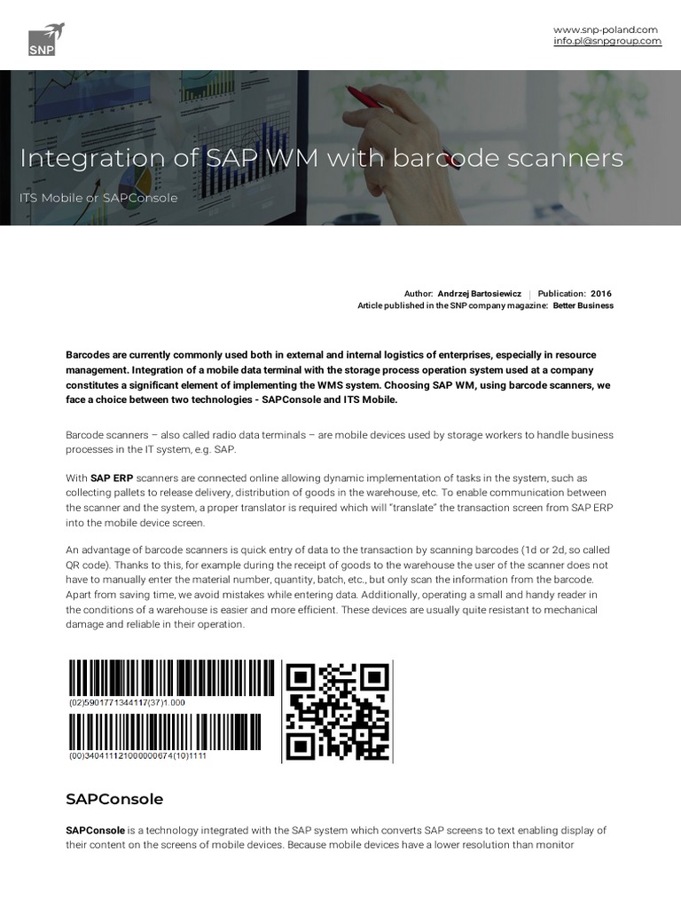 Integration of SAP WM With Barcode Scanners | PDF | Barcode | Image Scanner