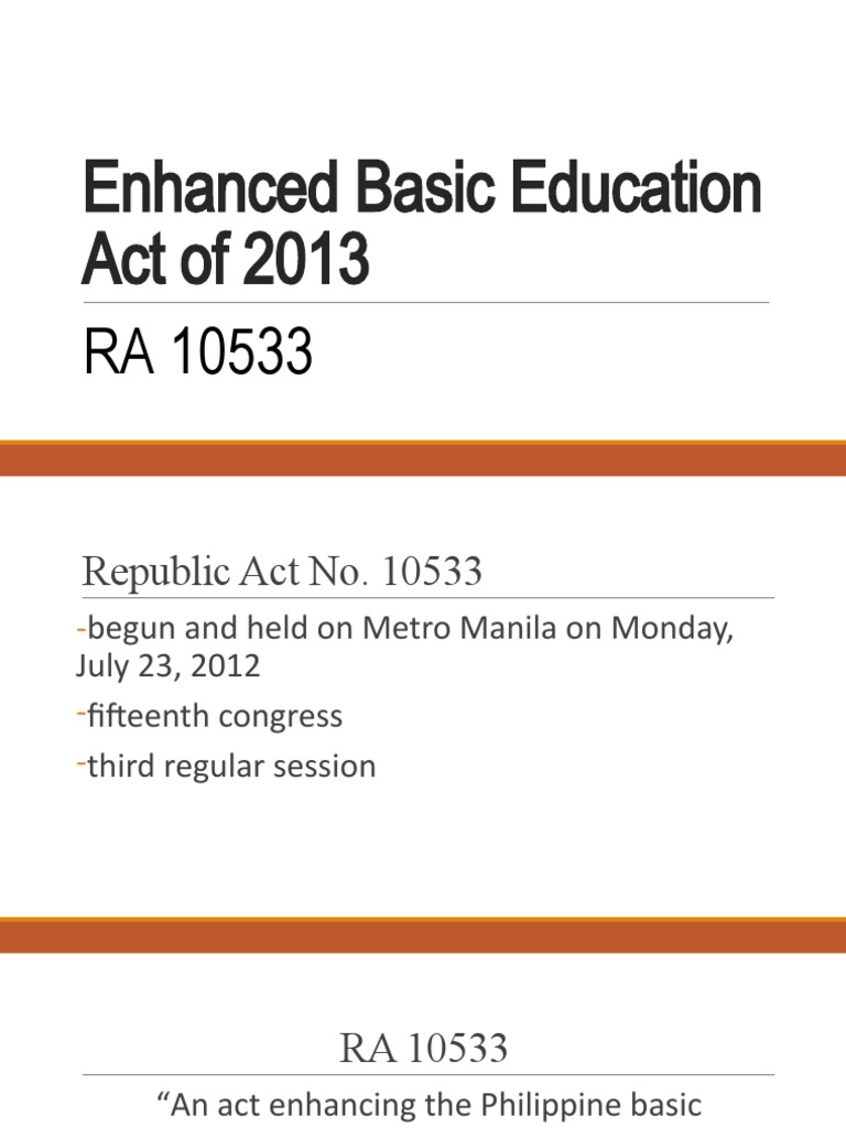 Enhanced Basic Education Act of 2013 | PDF | Curriculum | Schools