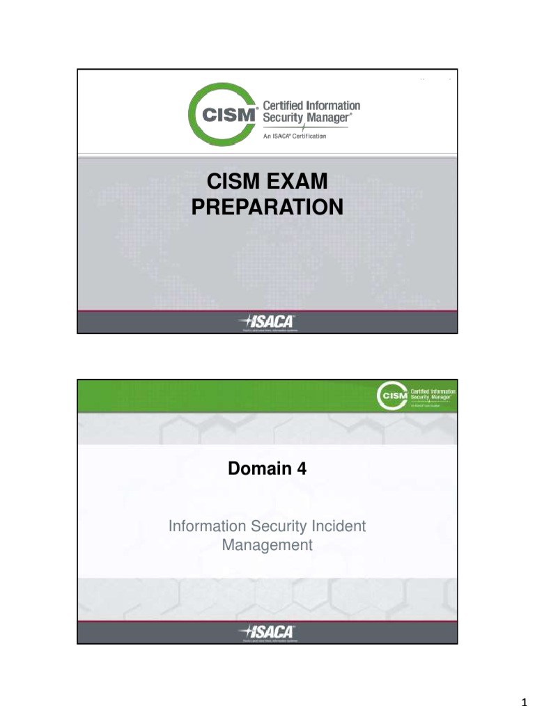 Cism Exam Preparation: Domain 4 | PDF | Incident Management | Disaster ...