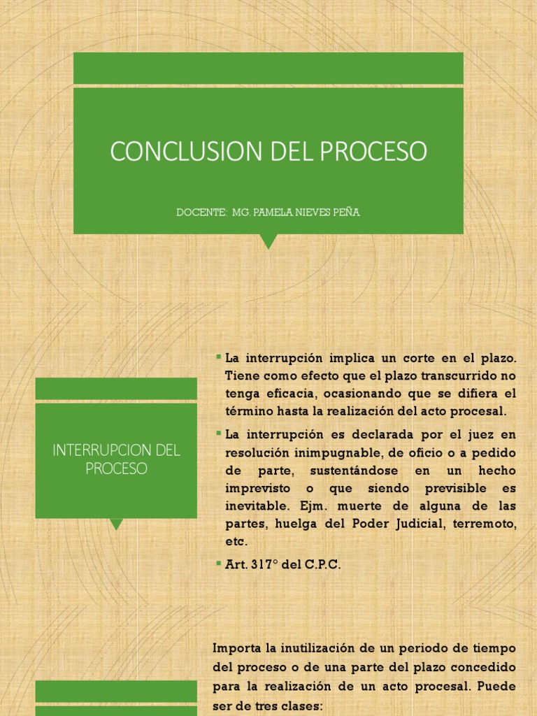 Conclusion Del Proceso | PDF | Ley procesal | Demanda judicial