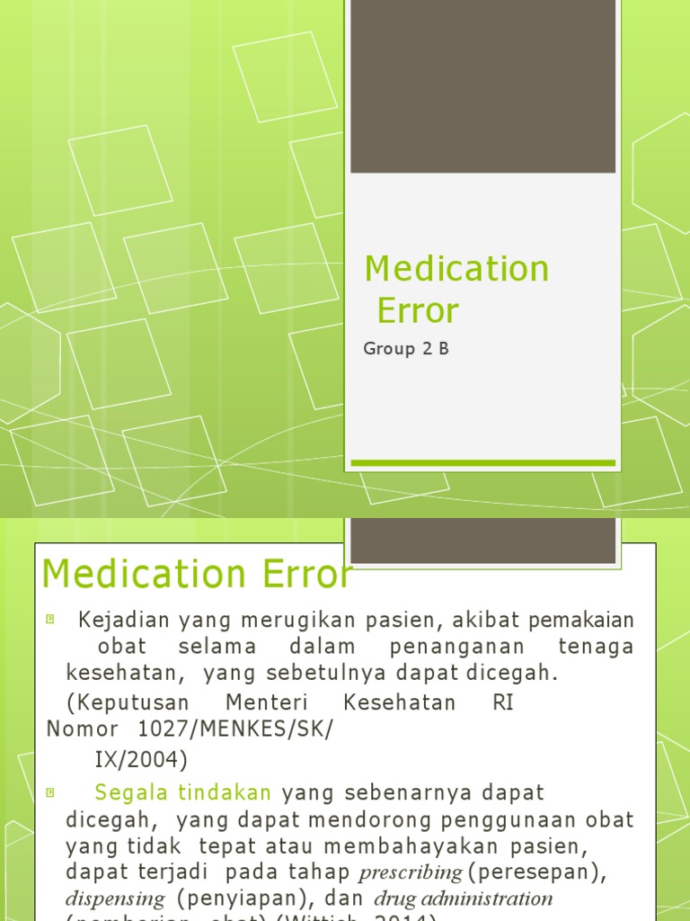 PPT 2B Medication Error | PDF