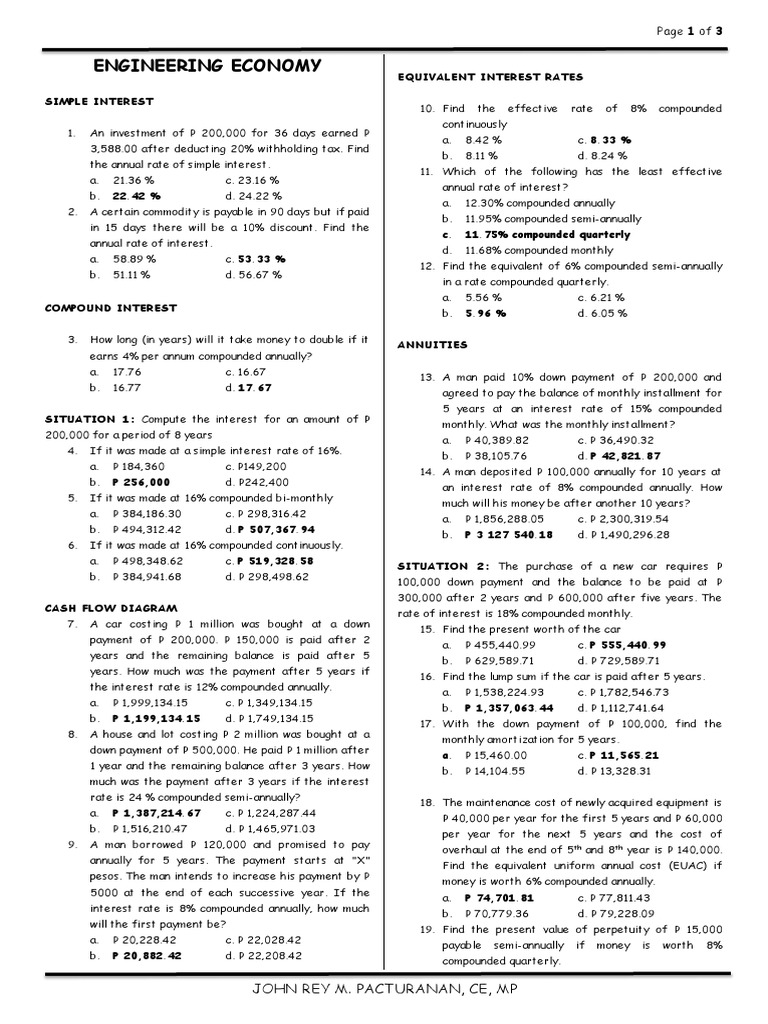 Engineering-Economy Handouts | PDF | Depreciation | Book Value