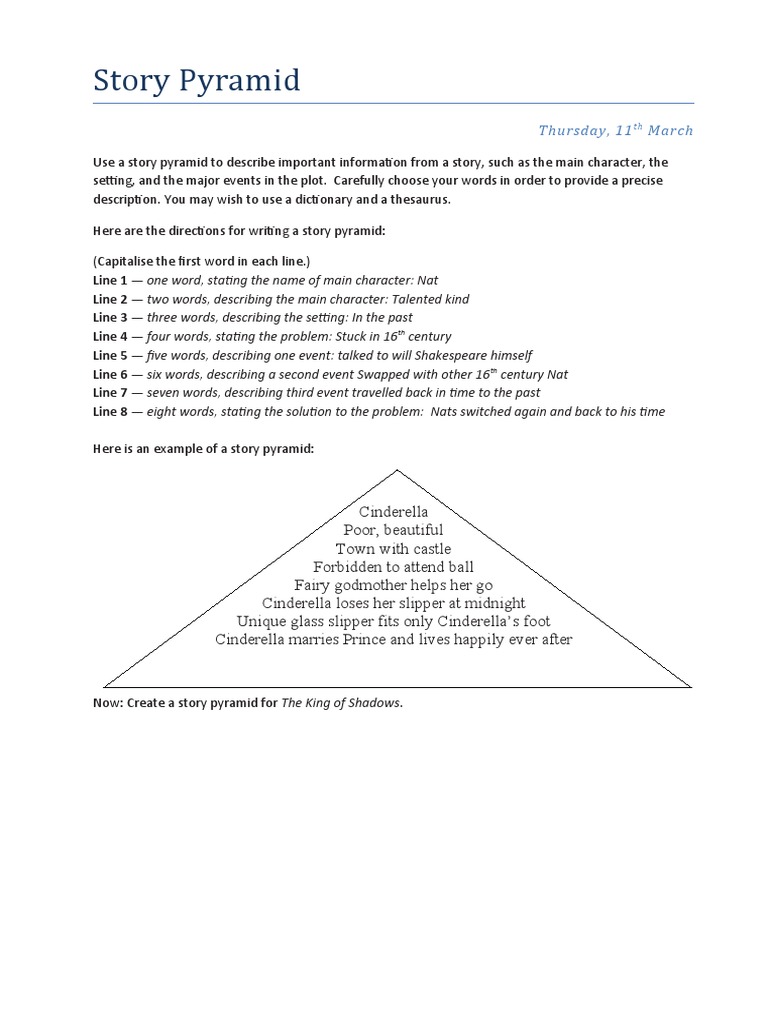 Story Pyramid: Thursday, 11 March | PDF | General Fiction