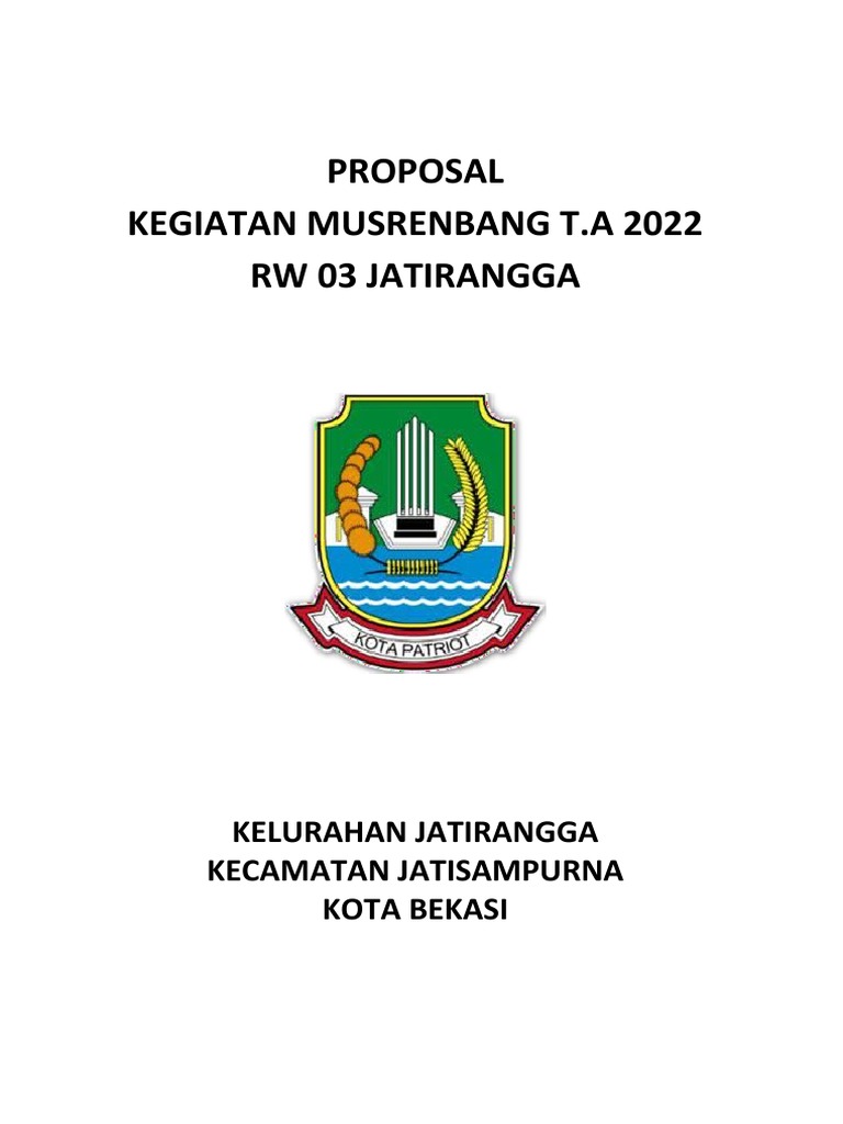 Proposal Musrenbang RW 03 Jatirangga | PDF