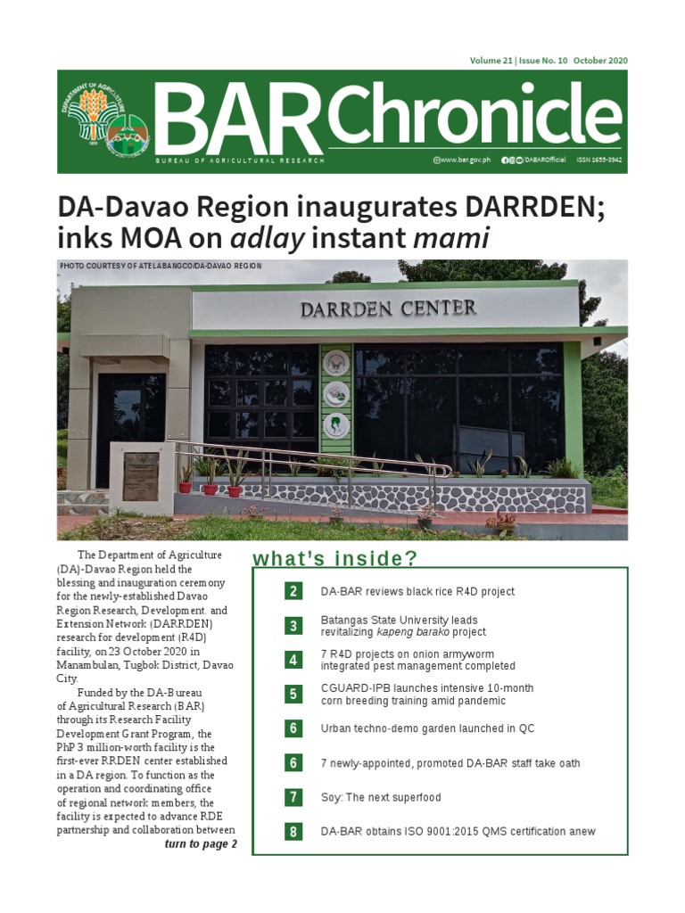DA-BAR Updates: R4D Projects Overview | PDF | Soybean | Food And Drink