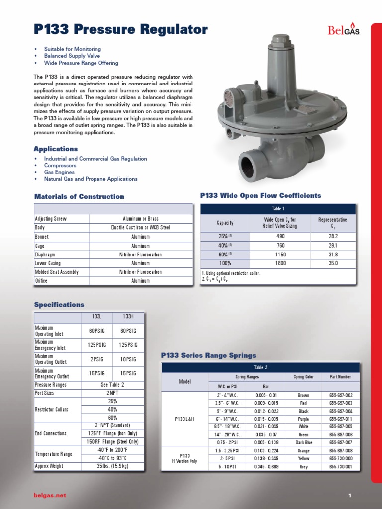 P113 Belgas Regulator | PDF | Gas Technologies | Gases