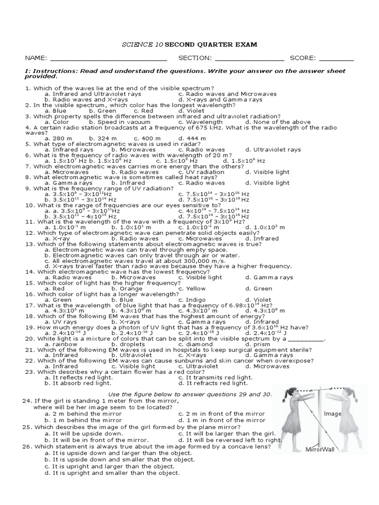 2ND Quarter Exam Science 10 | PDF | Electromagnetic Radiation ...