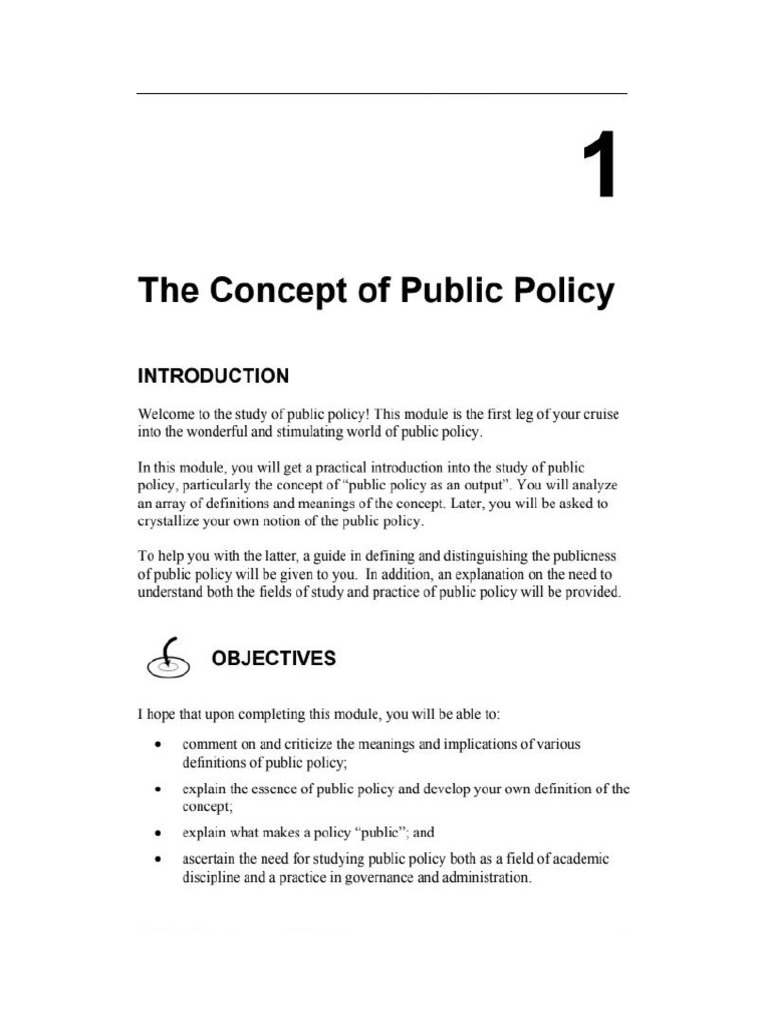 Unit 1 Lesson 1 Concept of Public Policy | PDF