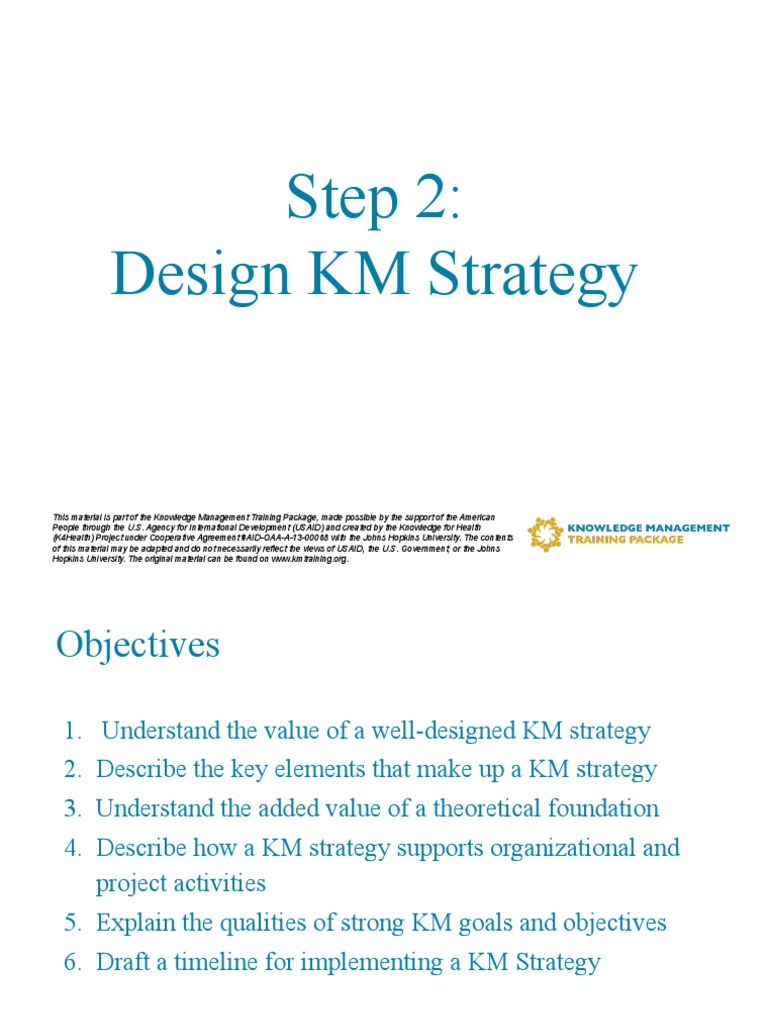 Step 2: Design KM Strategy | PDF | United States Agency For ...