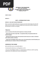 Unit 1 Module 1 Osh and Bosh Framework | PDF | Occupational Safety And ...