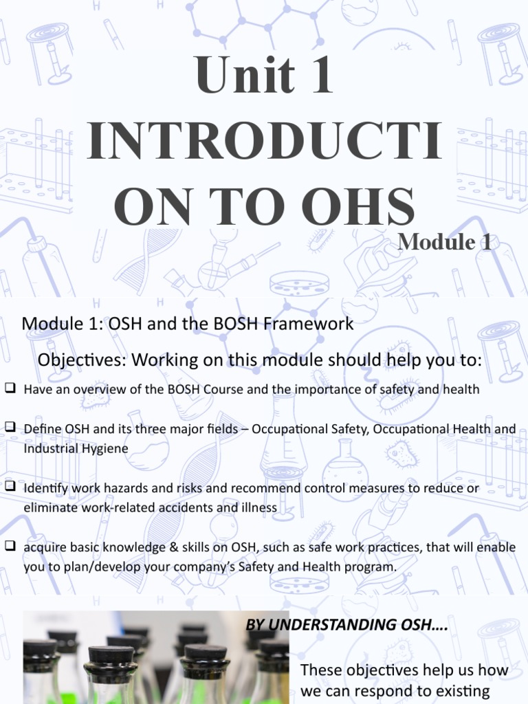 Unit 1 Module 1 Osh and Bosh Framework | PDF | Occupational Safety And ...